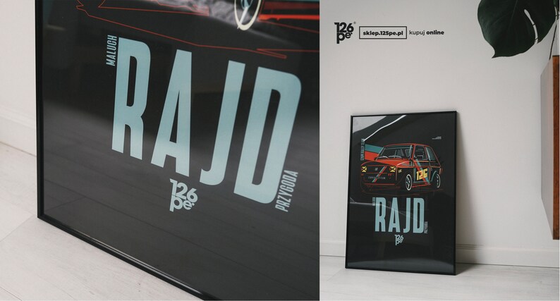 POSTER 126p RALLY Black | Polish Fiat, Polish Fiat 126p, Wall Decor ...