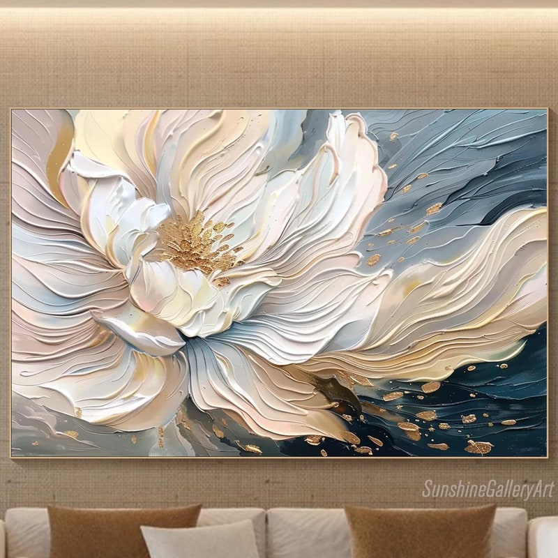 Abstract Flower Canvas Wall Art - Etsy