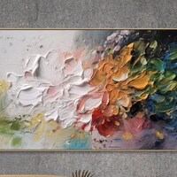 Soft Feather Brushstroke Painting, Pastel Palette Wall Art, Modern ...