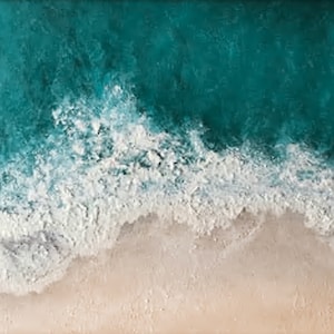 3D Textured Painting on Canvas Blue Ocean Minimalist Painting Sea Wave ...