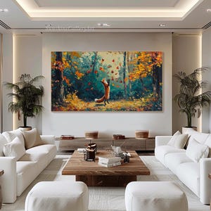 Original Fox Painting on Canvas Colorful Animal Texture Wall Art ...