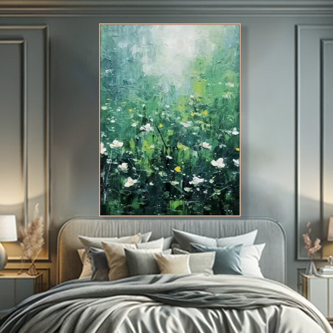 Original Abstract Art Spring Oil Painting Green Texture Fresh&natural ...