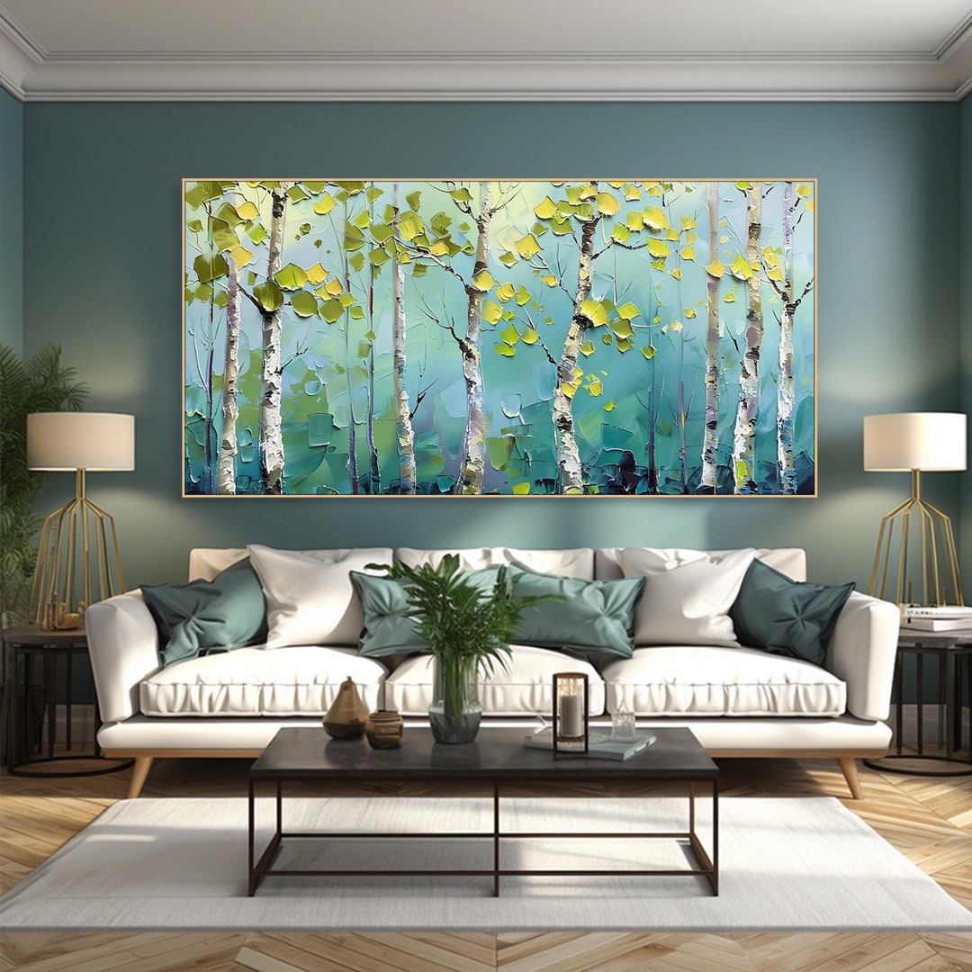 Original 3D Textured Tree Artwork Large Blooming Tower Tree Painting on ...
