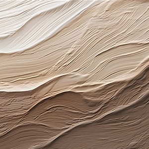 3D Earth Tone Minimalist Ocean Painting on Canvas Textured Wall Art Sea ...