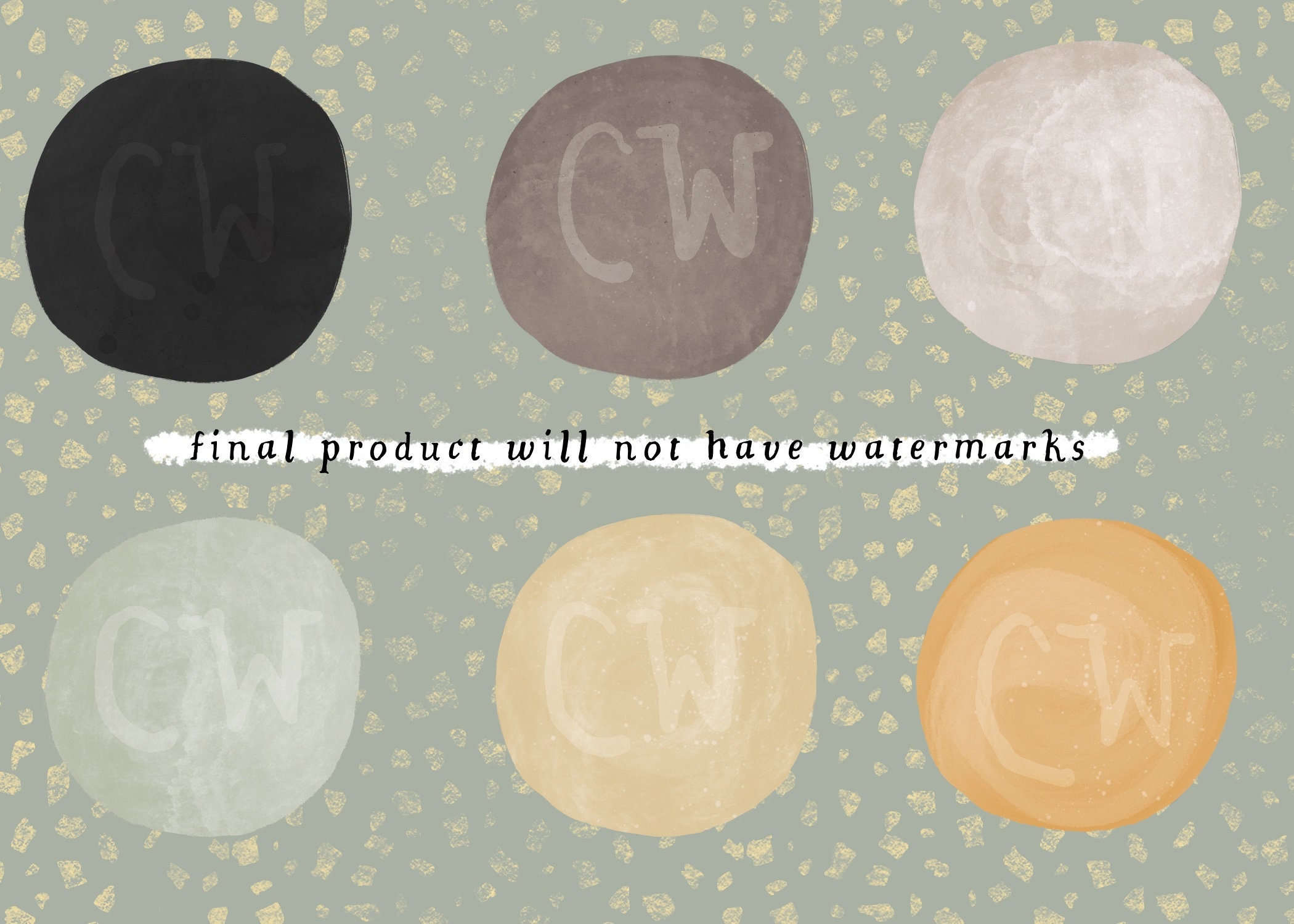 Neutral Watercolor Circle Clipart, Circle Frame PNG, Circle Background ...