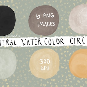 Neutral Watercolor Circle Clipart, Circle Frame PNG, Circle Background ...