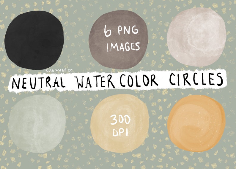 Neutral Watercolor Circle Clipart, Circle Frame PNG, Circle Background ...