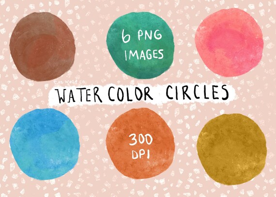 Colorful Watercolor Circle Clipart Circle Frame PNG Circle - Etsy