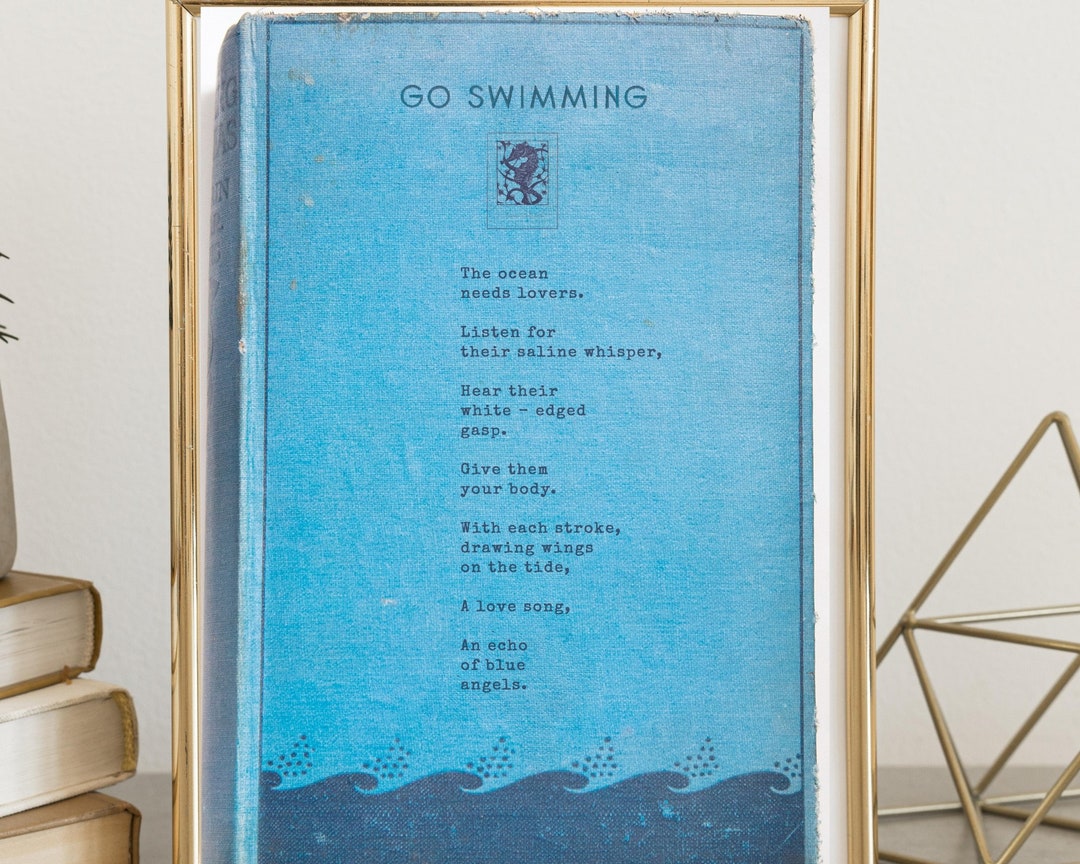 Go Swimming Poetry Art Print | A4 or A3 |ocean | Cold Water Swimming ...