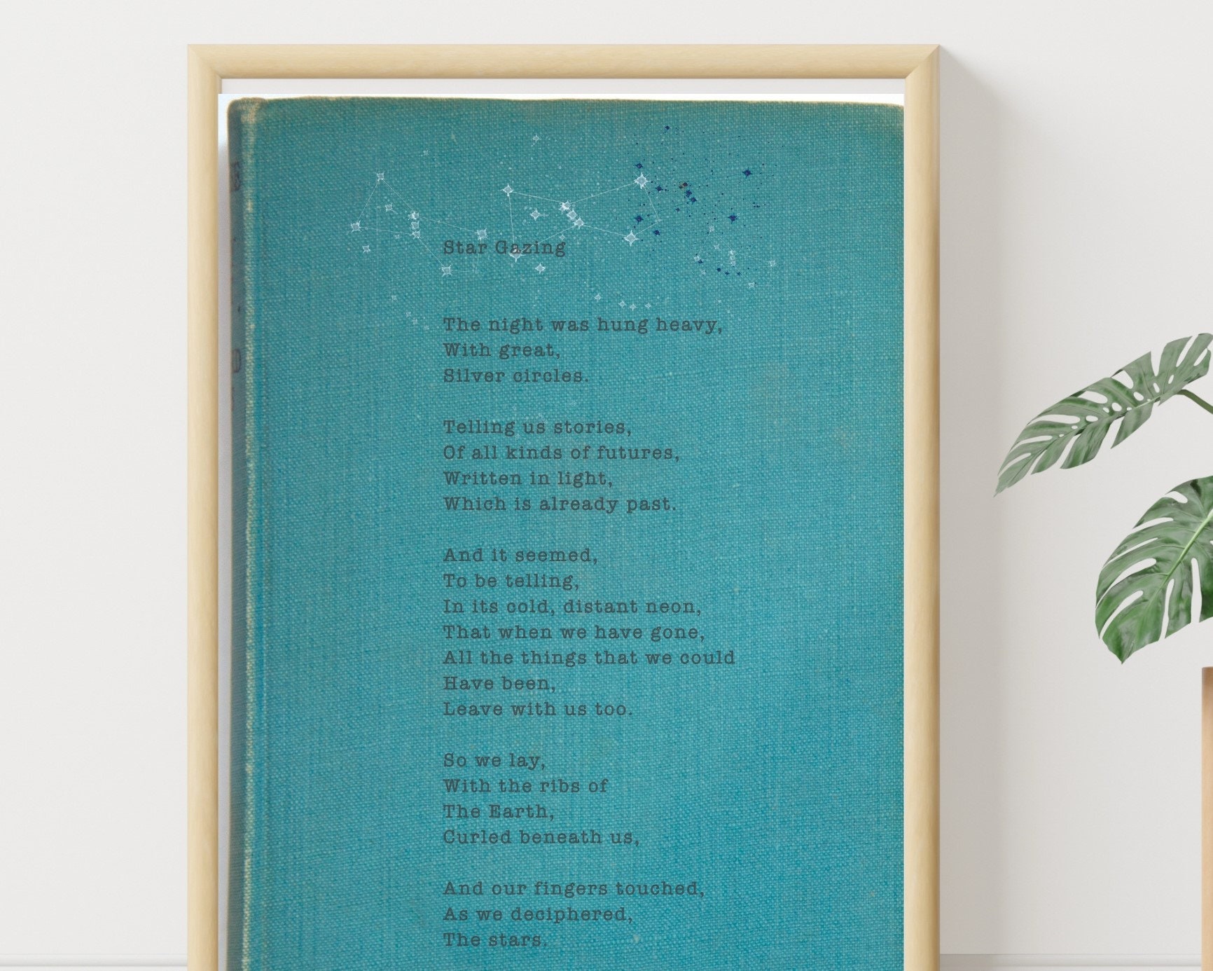 Stargazing Poetry Art Print A4 or A3 Poem Wall Art Stars Love Time ...