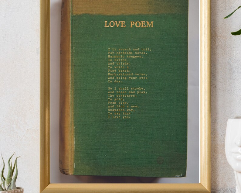 Love Poem Poetry Art Print | A4 or A3 | Present for Lover | Wall Art ...