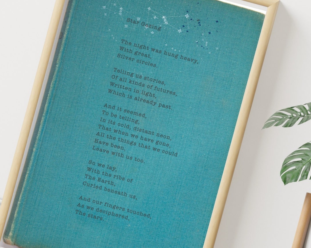 Stargazing Poetry Art Print | A4 or A3 | Poem | Wall Art | Stars | Love ...