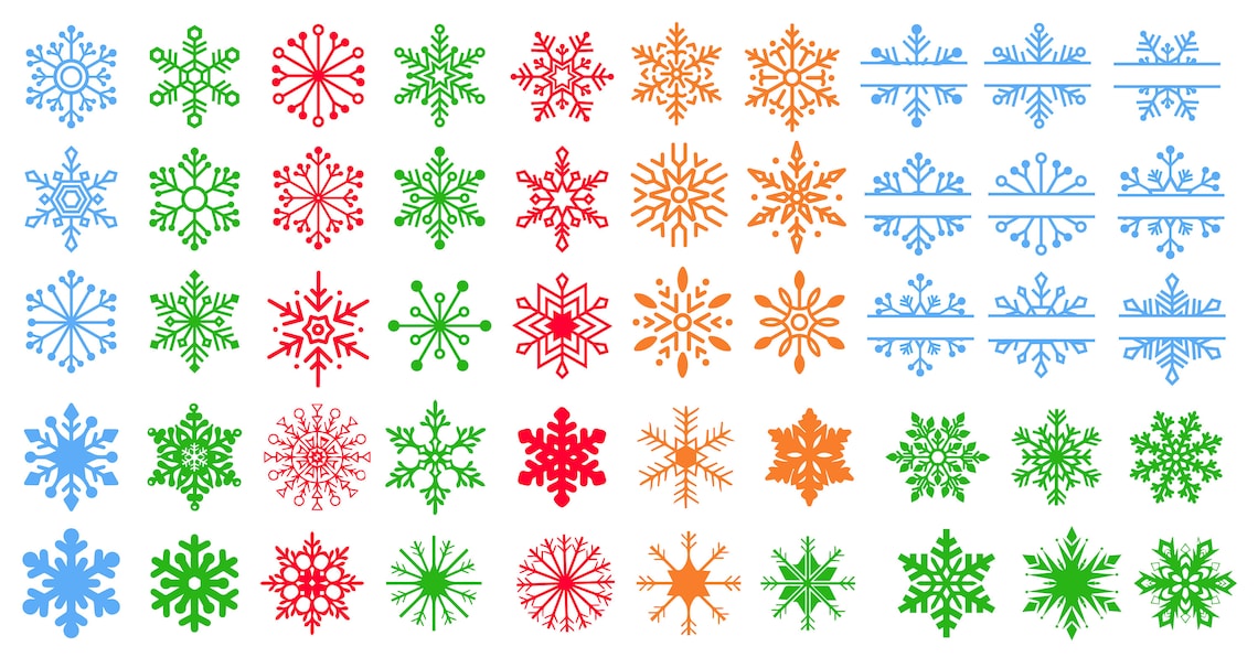 Snowflake SVG Bundle Flake Winter Svg Snowflake Clipart Christmas Svg ...