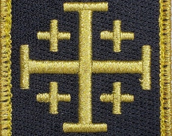 Gold Embroidered Cross Patch - Etsy