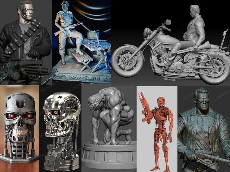 Terminator STL 3D Pack 7 1 Pcs in a Pack included S. Connor high ...