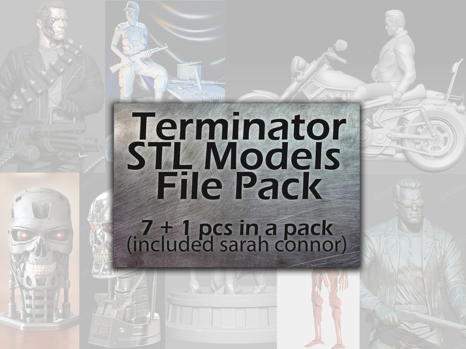 Terminator STL 3D Pack - 7 + 1 Pcs in a Pack (included S. Connor) (high ...