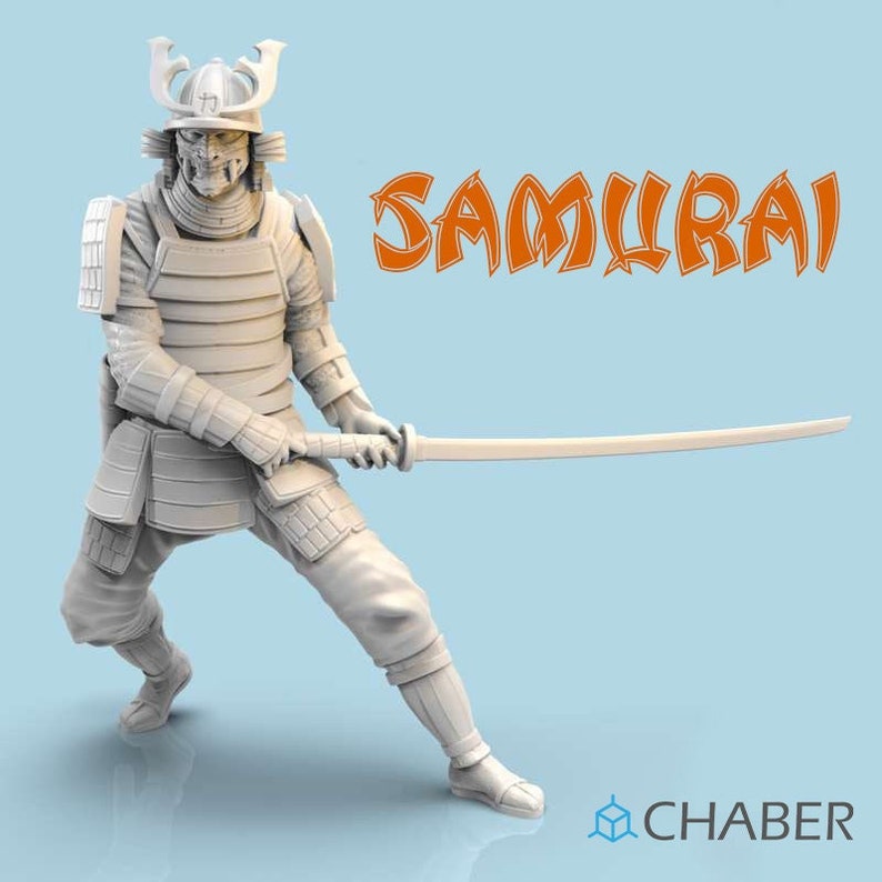 Samurai and Katana 3D STL Print File - Etsy