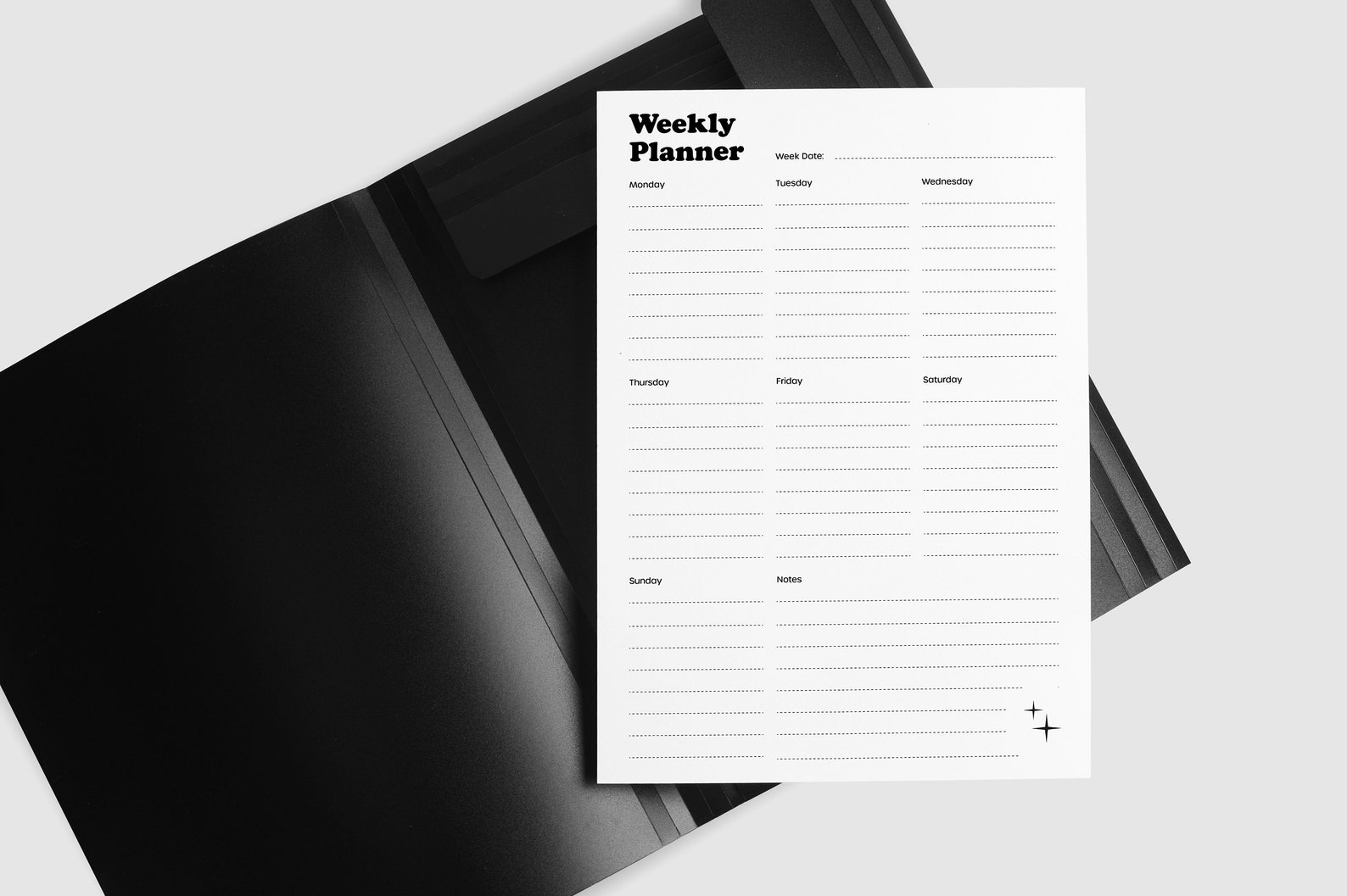 Printable Weekly Plan - Red and Black - Size A4 - Instant Download ...