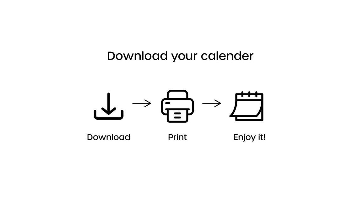 Printable Calendar 2024 All Months Size A4 Instant Download JPEG and ...
