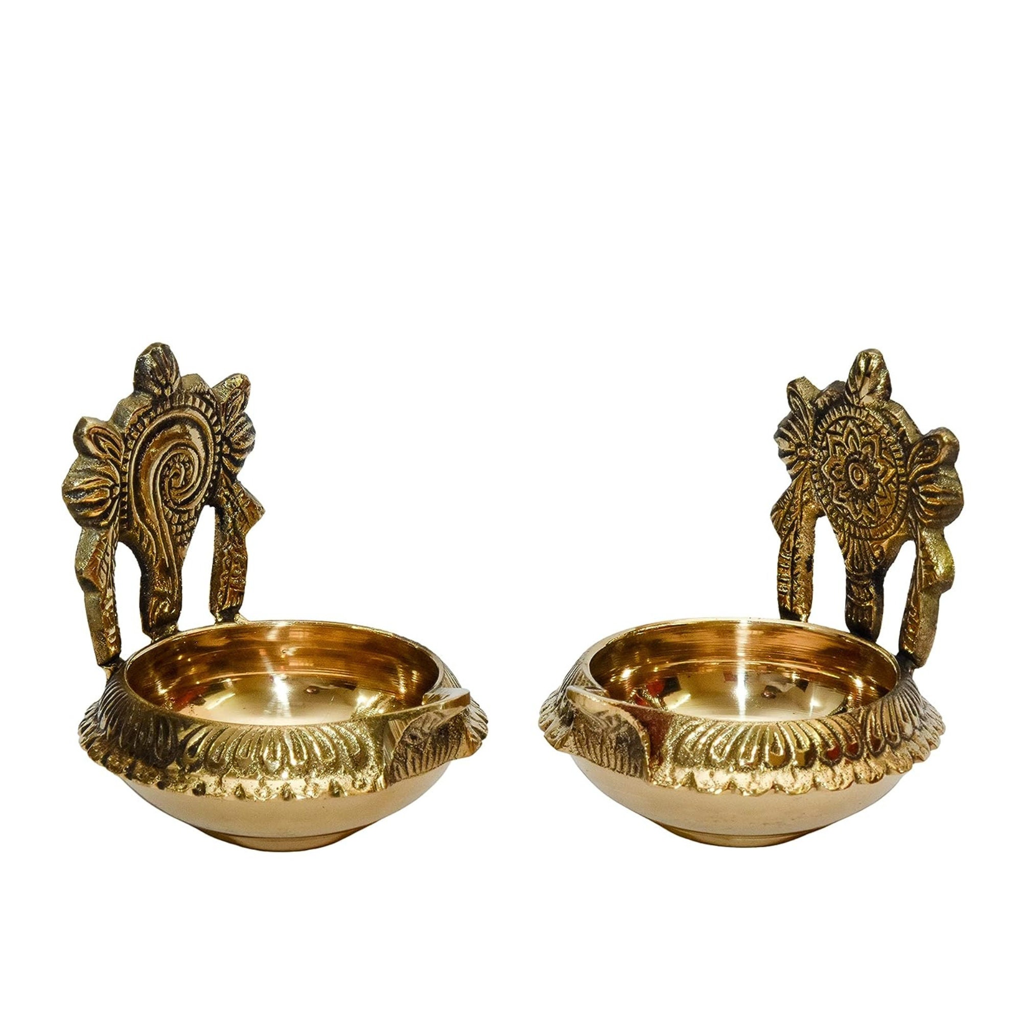 Deepawali Brass Diya, Ashta Lakshmi Kubera Vilakku, Gaja Traditional ...