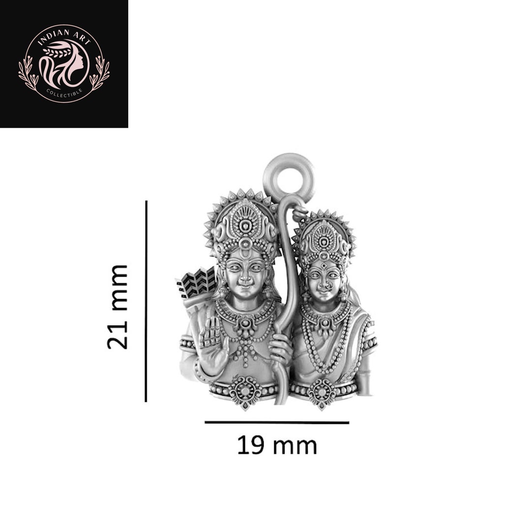 92.5 Ram Sita Chain Pendant for Men Women Pure Silver Lord Ram - Etsy