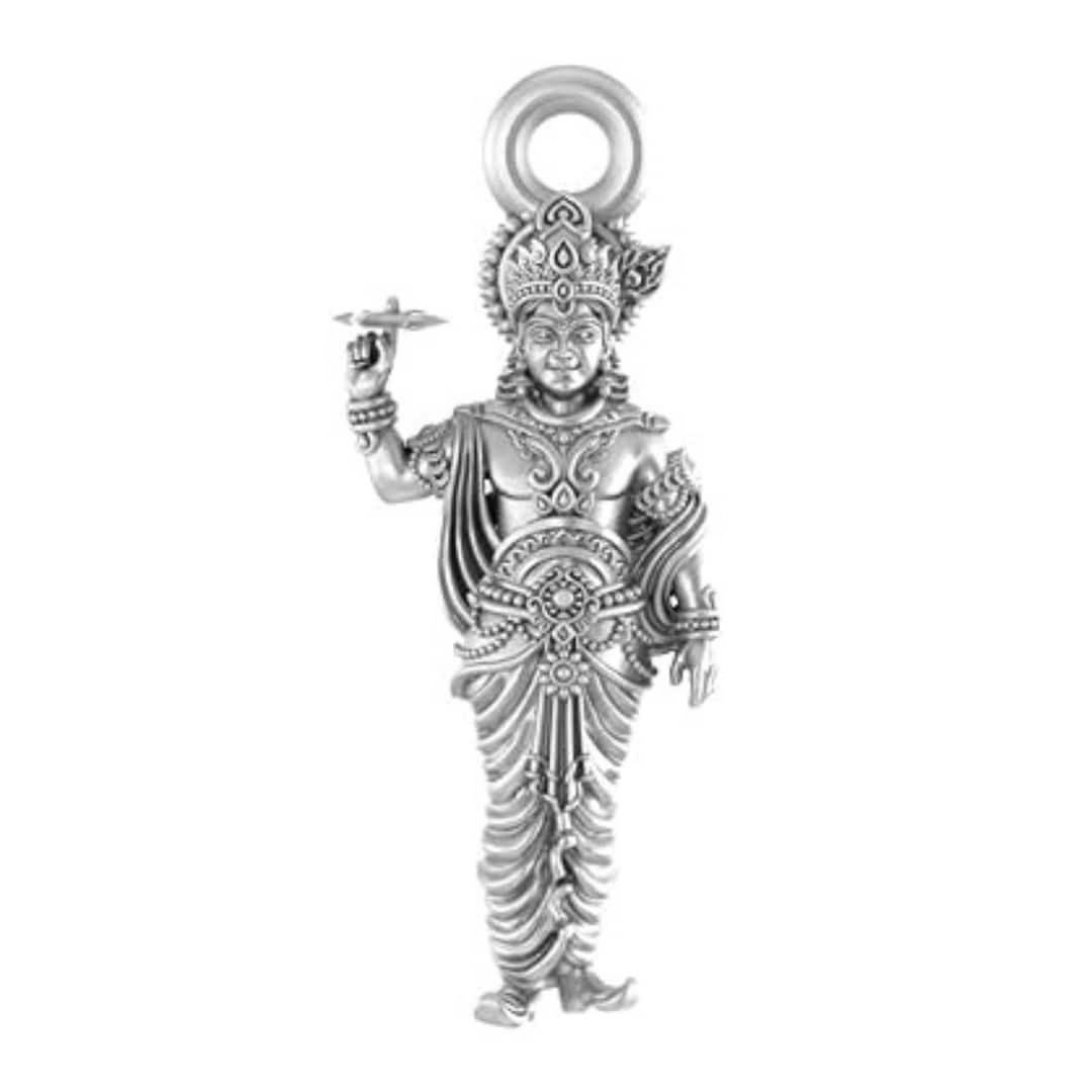God Krishna Pendant for Men and Women, Pure Silver Lord Krishna Locket ...