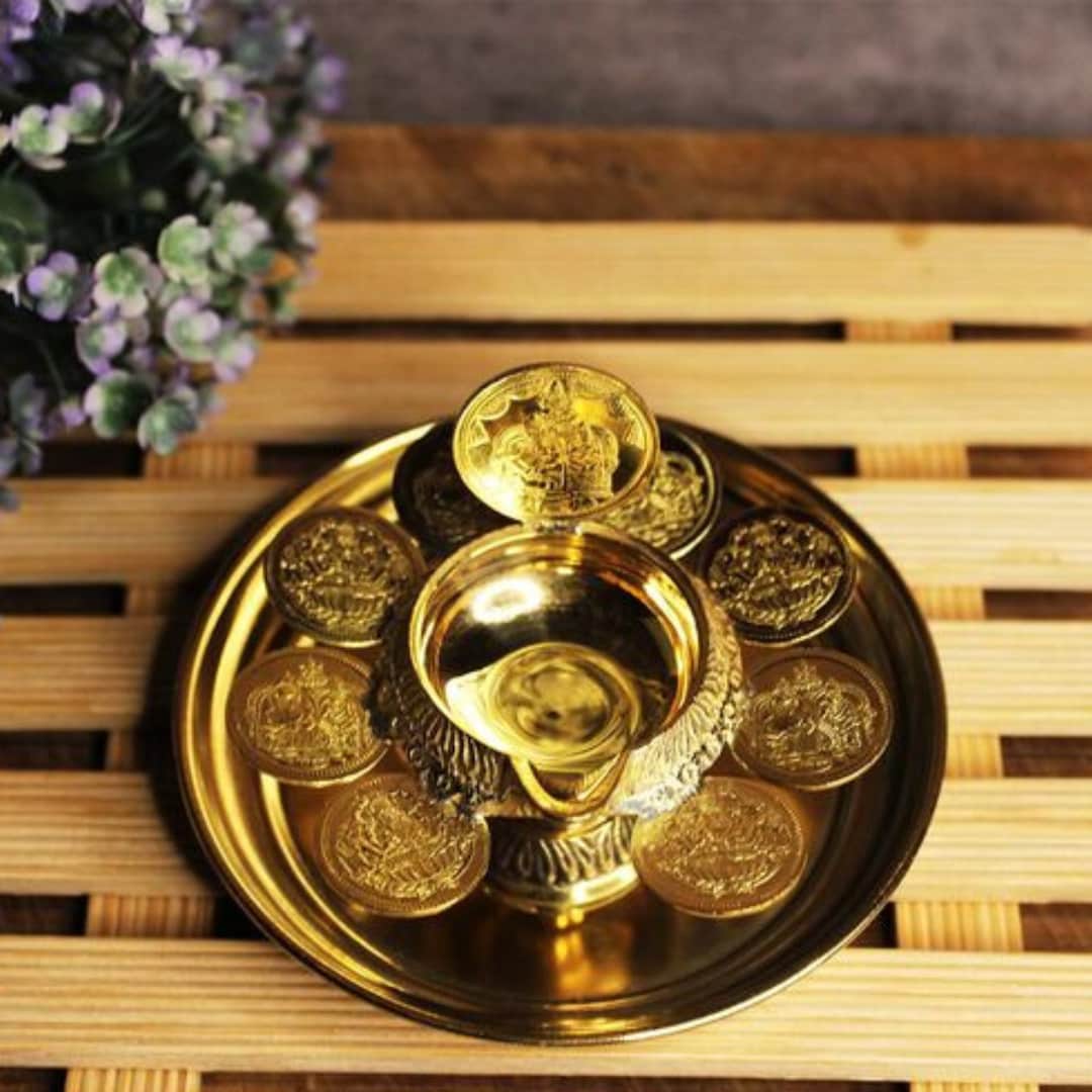 Deepawali Brass Diya, Ashta Lakshmi Kubera Vilakku, Gaja Traditional ...