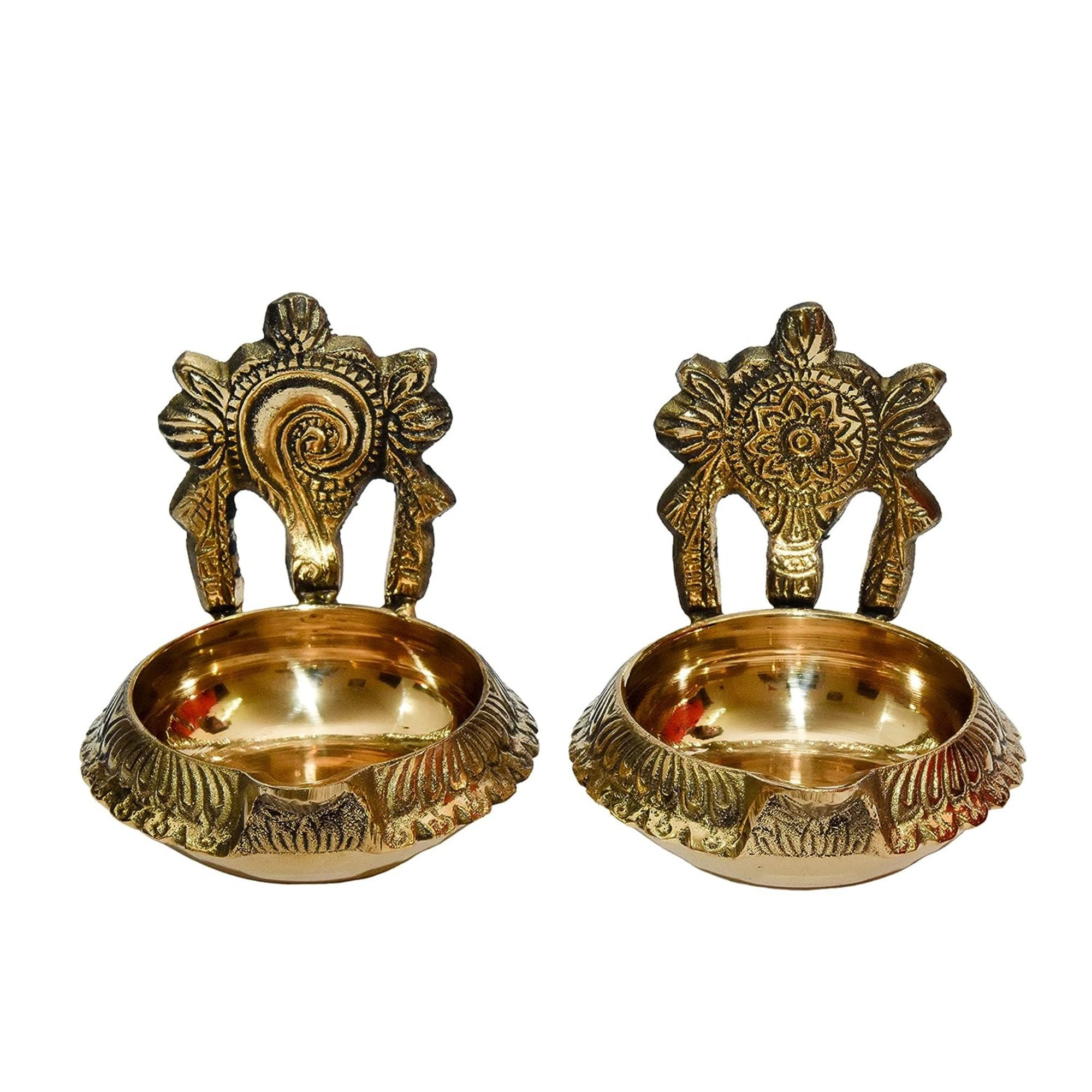 Deepawali Brass Diya, Ashta Lakshmi Kubera Vilakku, Gaja Traditional ...