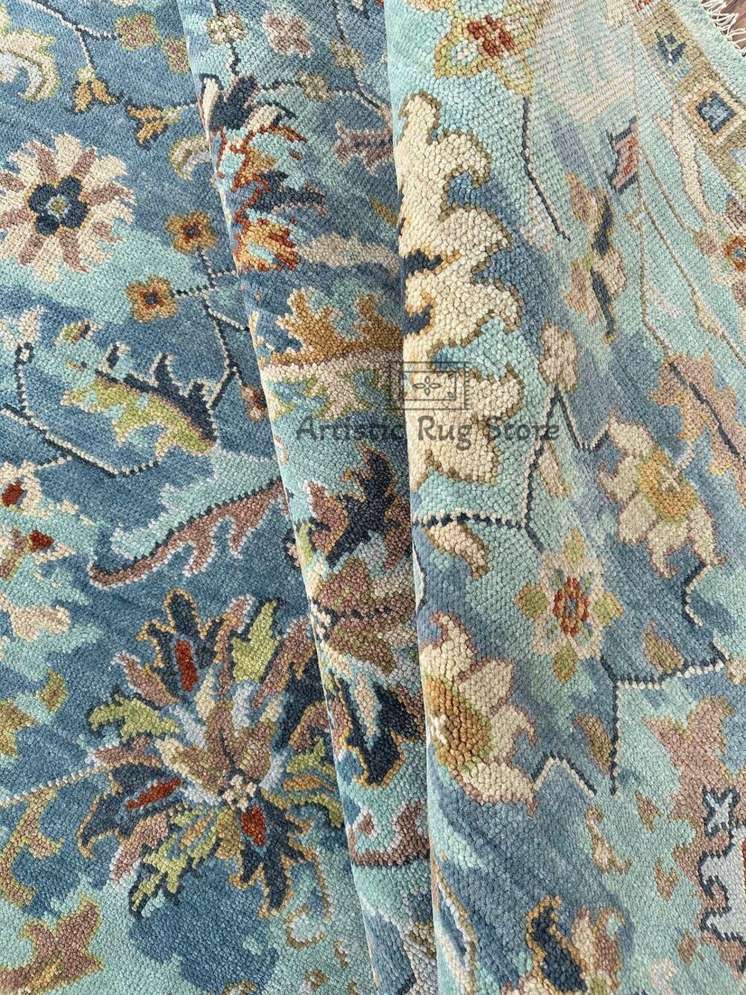 Exquisite Modern Blue Hand Knotted Rug 8x10, 9x12, 10x14 Ft Handmade ...