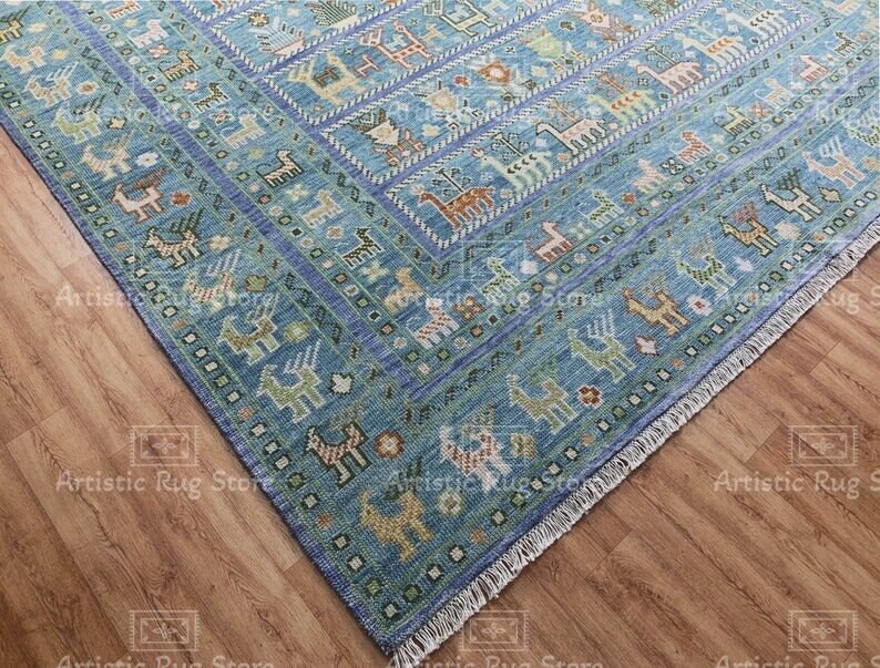 Afghan Style Hand Knotted Shabargan Rug 4x6, 5x8, 6x9, 8x10, 9x12 ...