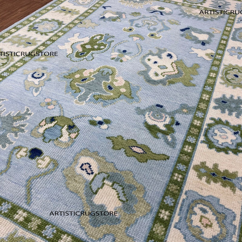 Oushak Rug With Deep Blue - Etsy