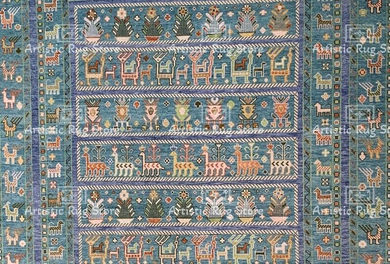 Afghan Style Hand Knotted Shabargan Rug 4x6, 5x8, 6x9, 8x10, 9x12, 10x14 Ft Handmade Gabbeh Rug ...