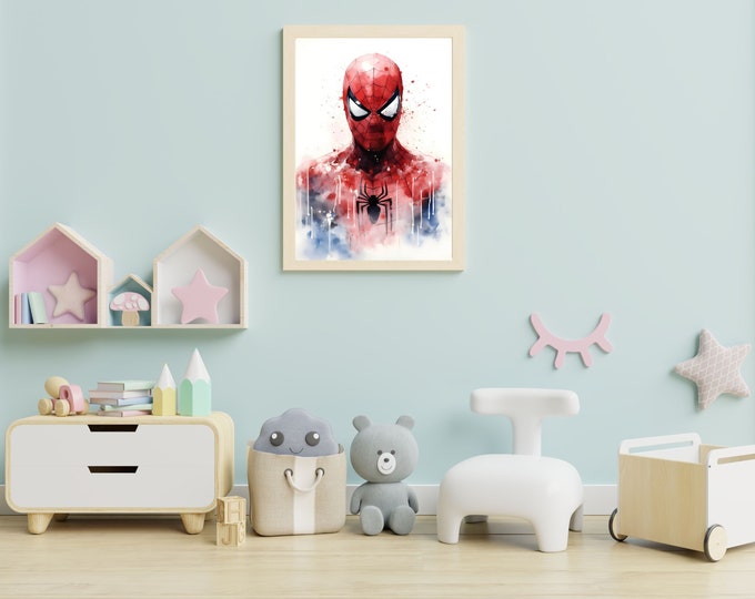 Nursery Room Watercolor Printable Wall Art, Superhero Poster - Etsy