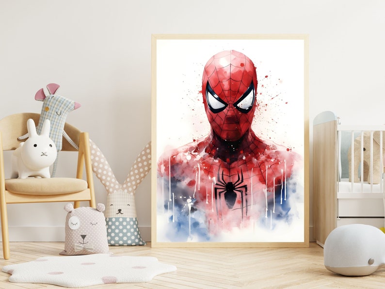 Nursery Room Watercolor Printable Wall Art, Superhero Poster - Etsy