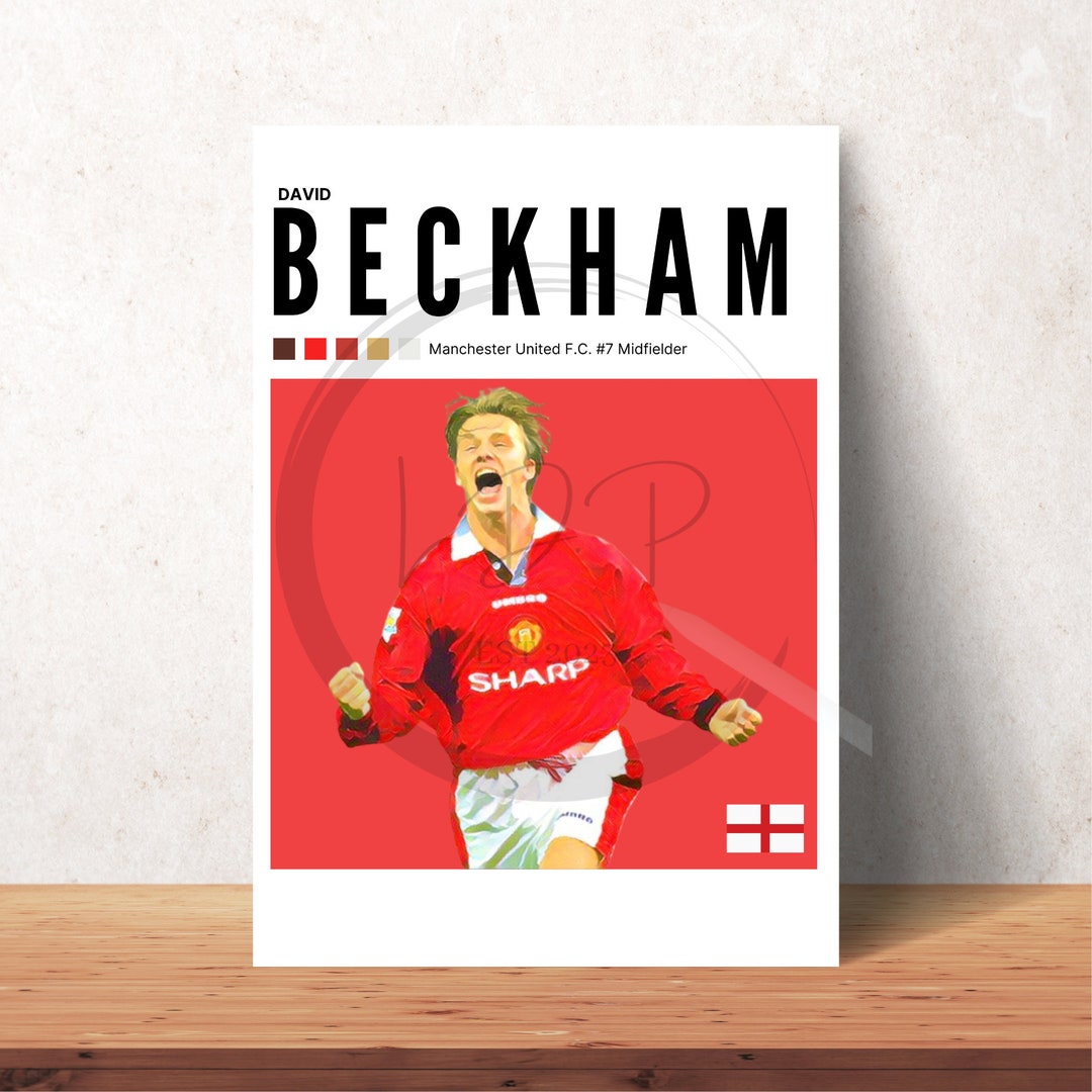 David Beckham Man Utd A4 Print Football Player Art, Sports Decor, Gift ...