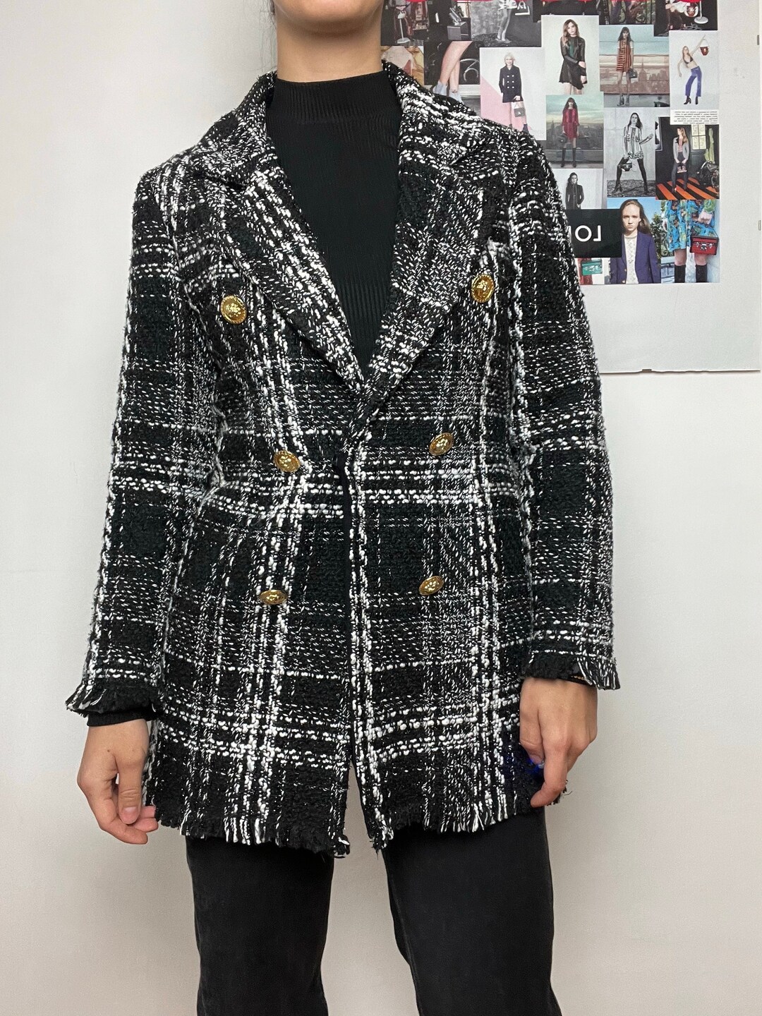 Women Tweed Jacket Priscilla IO. - Elegant Jacket - Coat - Gold Buttons ...