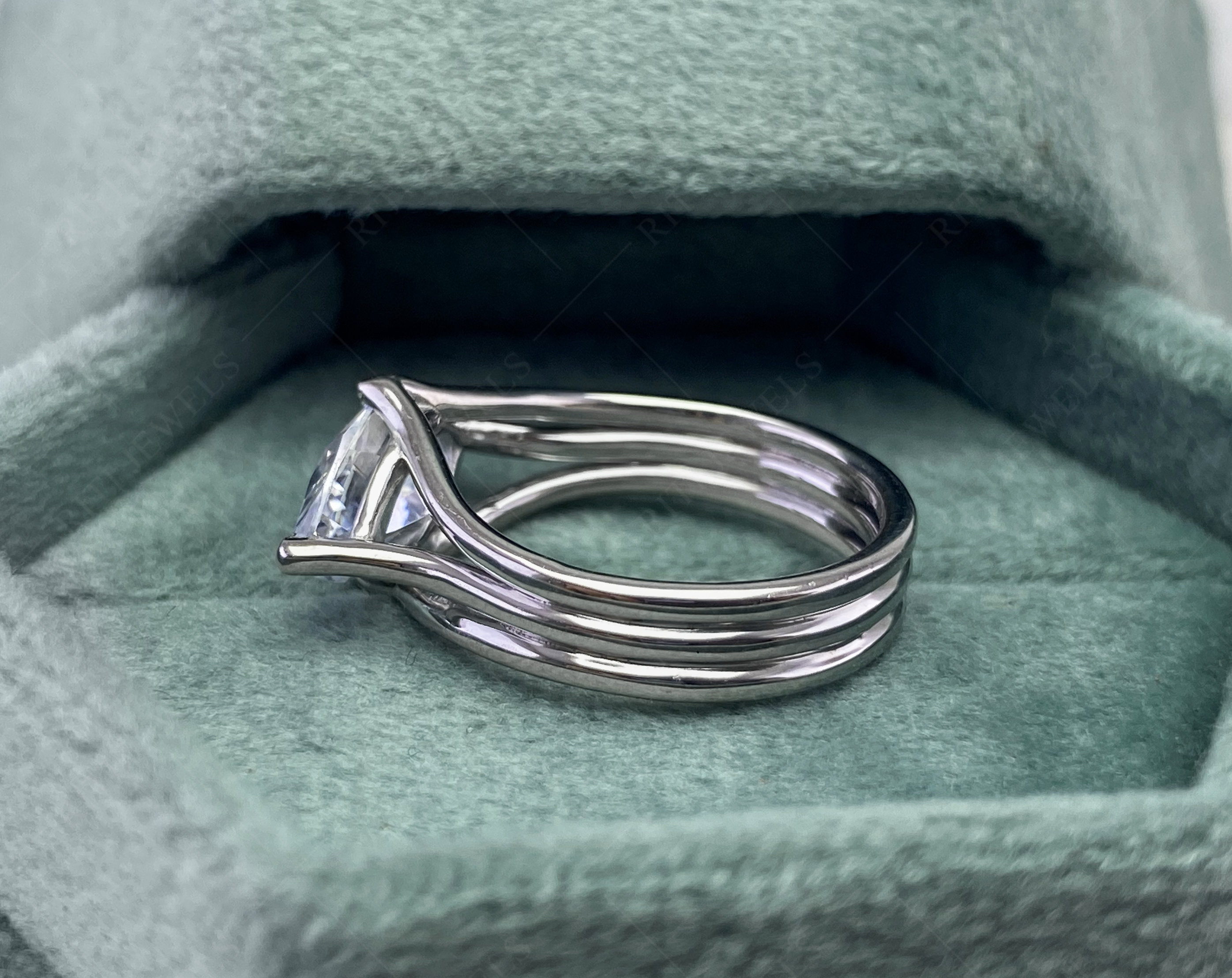 Sideways Marquise Cut Ring, Horizontal Moissanite Ring, East West ...