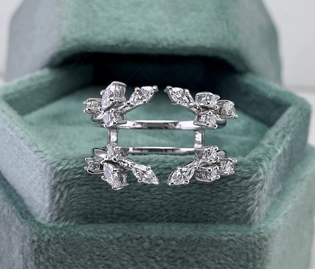 Moissanite Enhancer Wedding Band, Ring Enhancers and Wrap, Diamond Ring ...