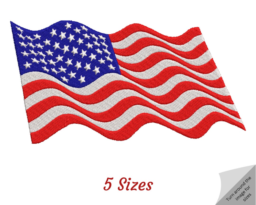 America Flag Machine Embroidery Design - , USA Flag Digital Embroidery ...
