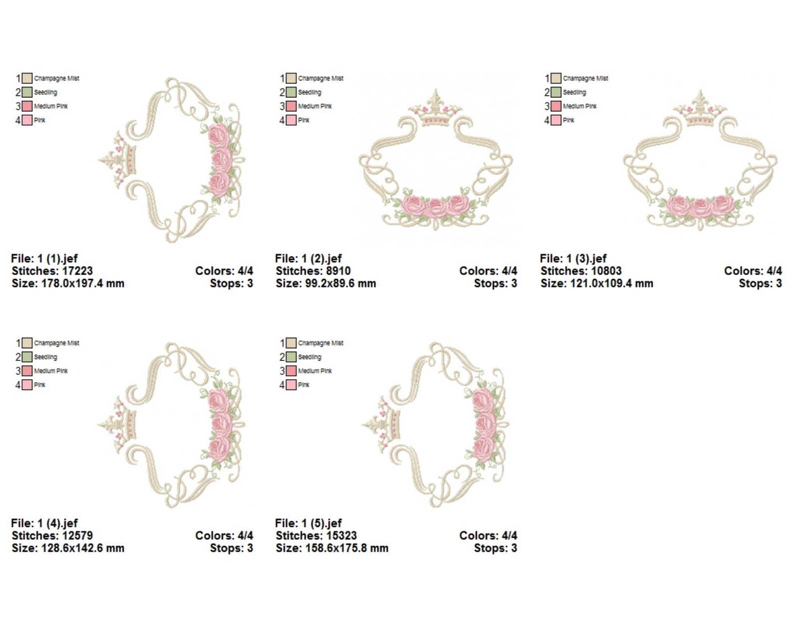 Royal Crown Frame Embroidery Design Machine Embroidery - Etsy