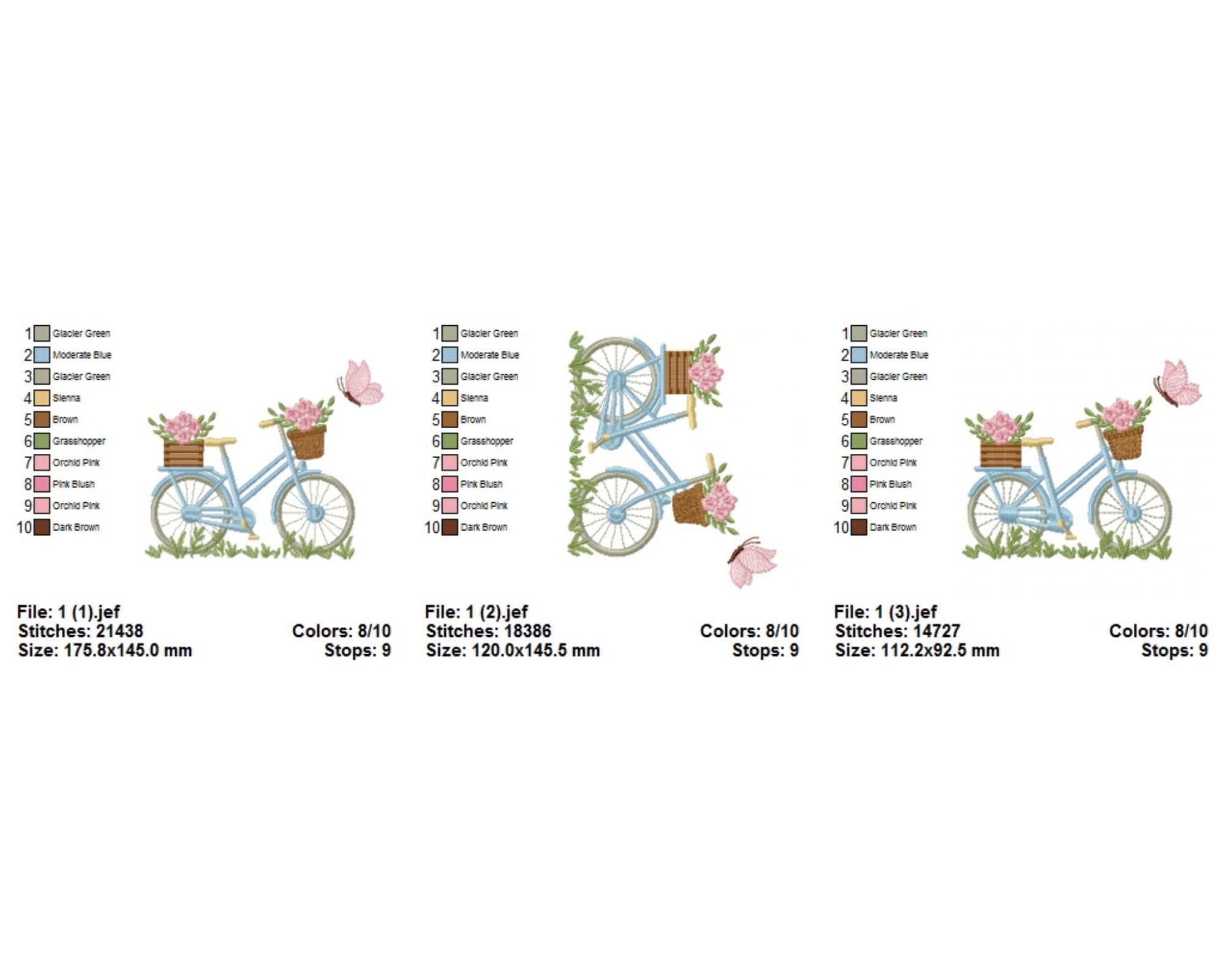 Floral Cycle Embroidery Design - Floral Cycle With Butterfly Machine ...