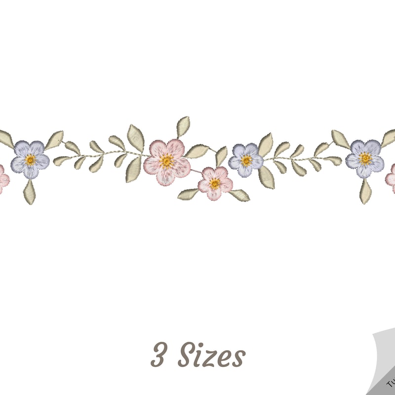 Embroidered Flower Border Fabrics - Etsy