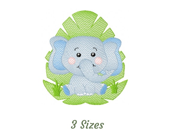 Baby Elephant Machine Embroidery Design Instant Download - Etsy