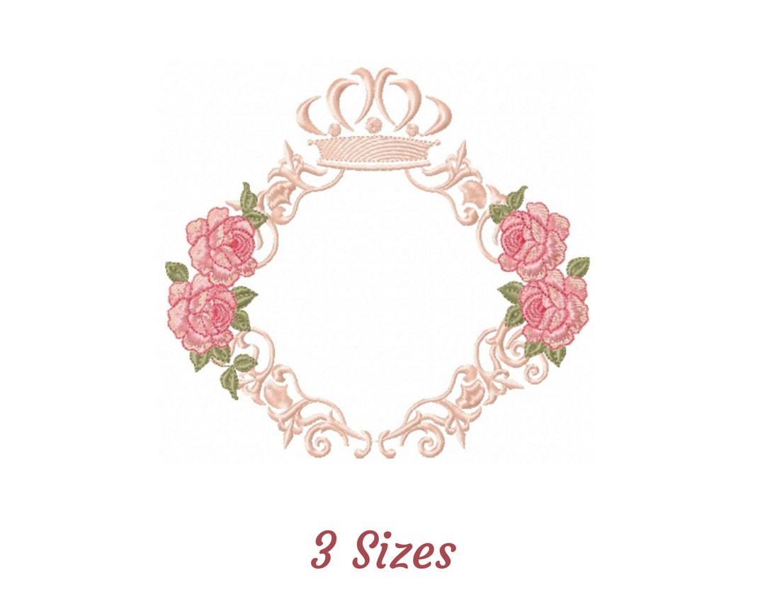 Royal Crown Frame Embroidery Design - Crown Machine Embroidery Pattern ...