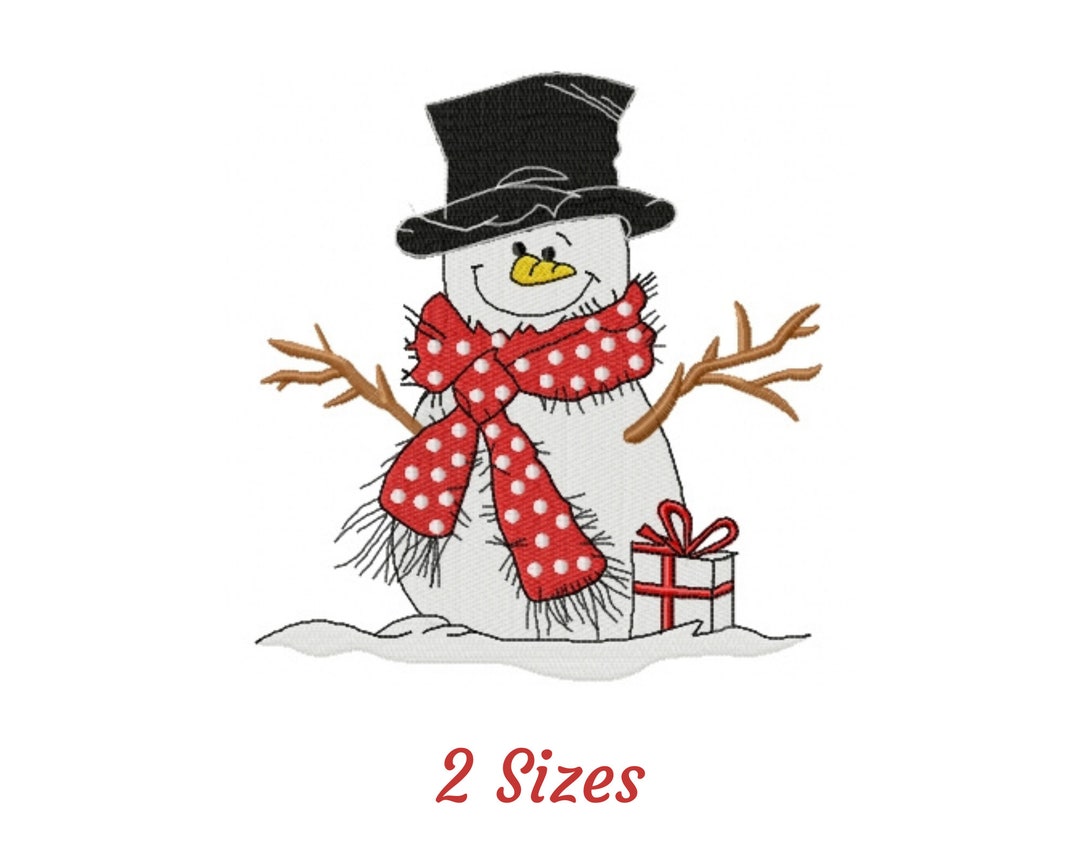 Snowman Machine Embroidery Design - Winter Machine Embroidery Pattern ...