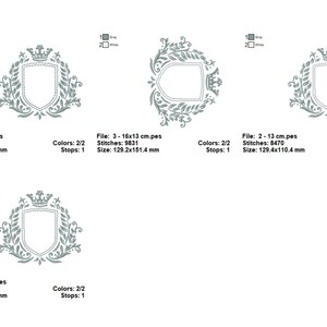 Elegant Monogram Frame Machine Embroidery Design - Crown and Laurel ...