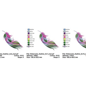 Colorful Feather Embroidery Design - Bird Feather Machine Embroidery ...