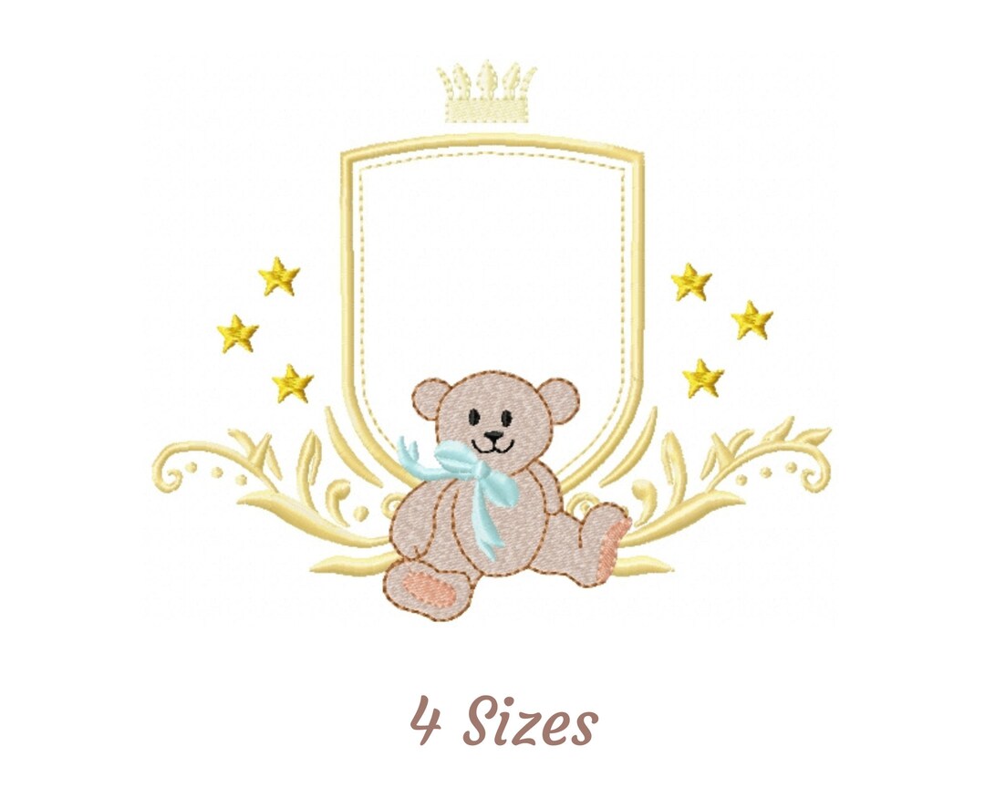 Teddy Frame Machine Embroidery Design Instant Download - Etsy