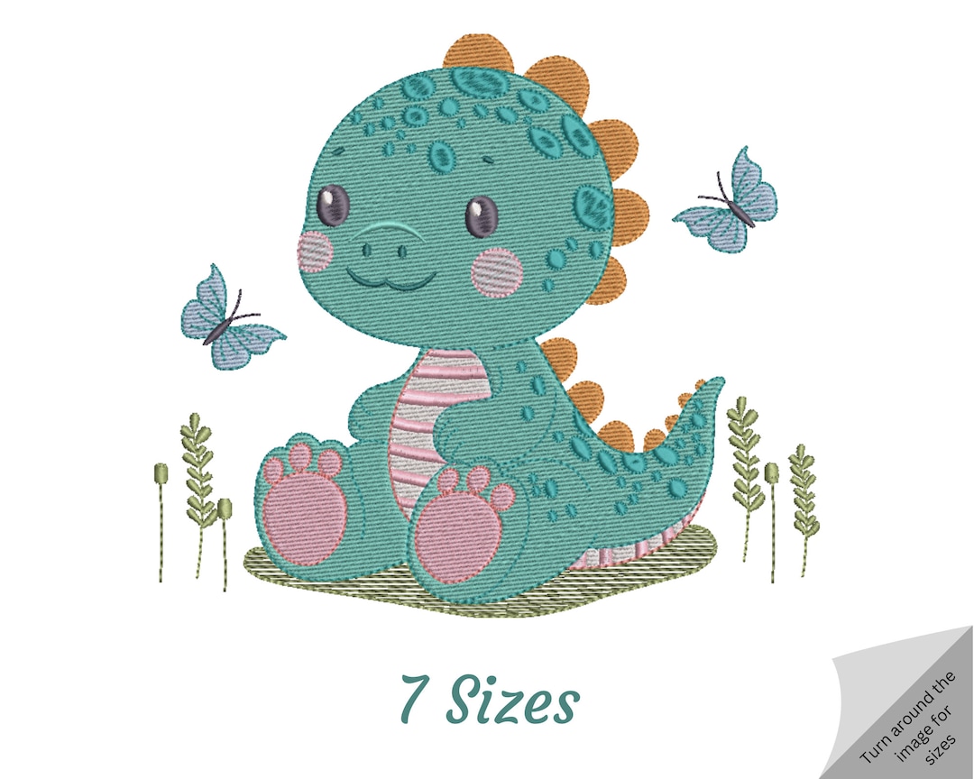 Baby Dinosaur Embroidery Design , Cute Baby Dinosaur Machine Embroidery ...