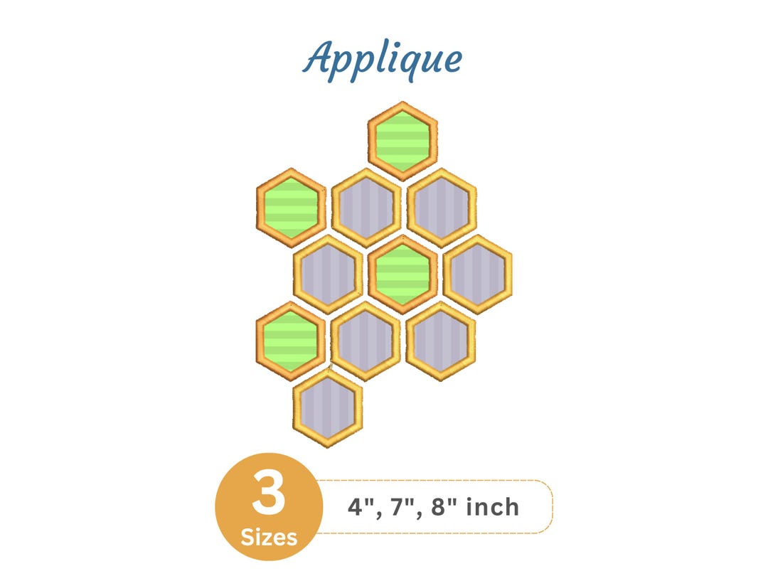 Honeycomb Applique Embroidery Design | Beehive Quilt Block Pattern for ...